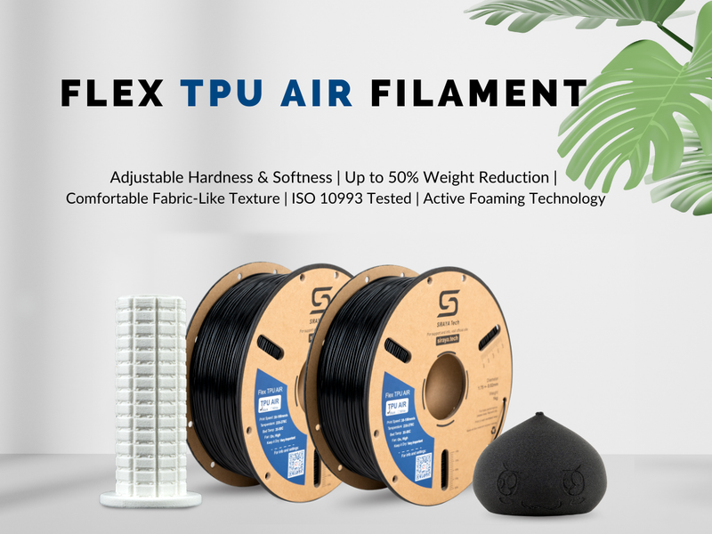 Siraya Tech TPU Air Black Filament – Lightweight Foaming Flexible