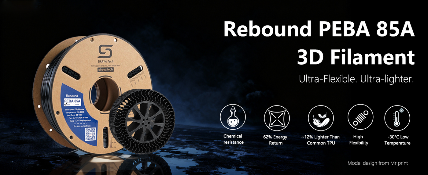Fibreheart Rebound PEBA 85A Black Elastic Filament