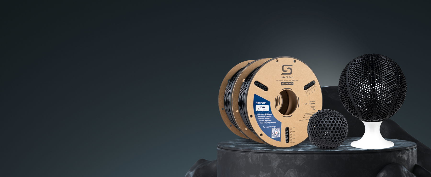 Siraya Tech Fibreheart Rebound PEBA 95A Elastic filamentent for 3d printing