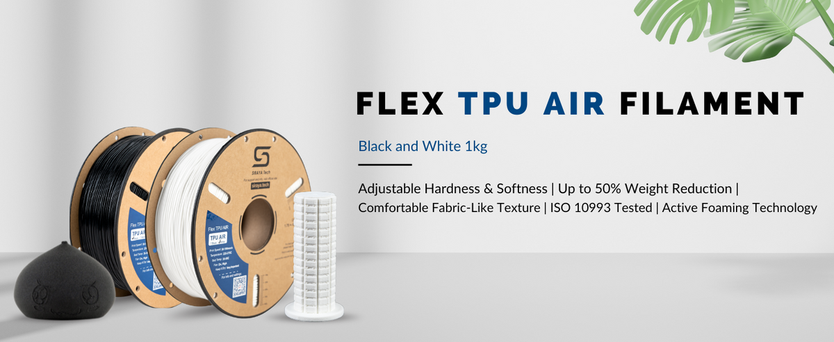 Siraya Tech TPU Air Black Filament – Lightweight Foaming Flexible